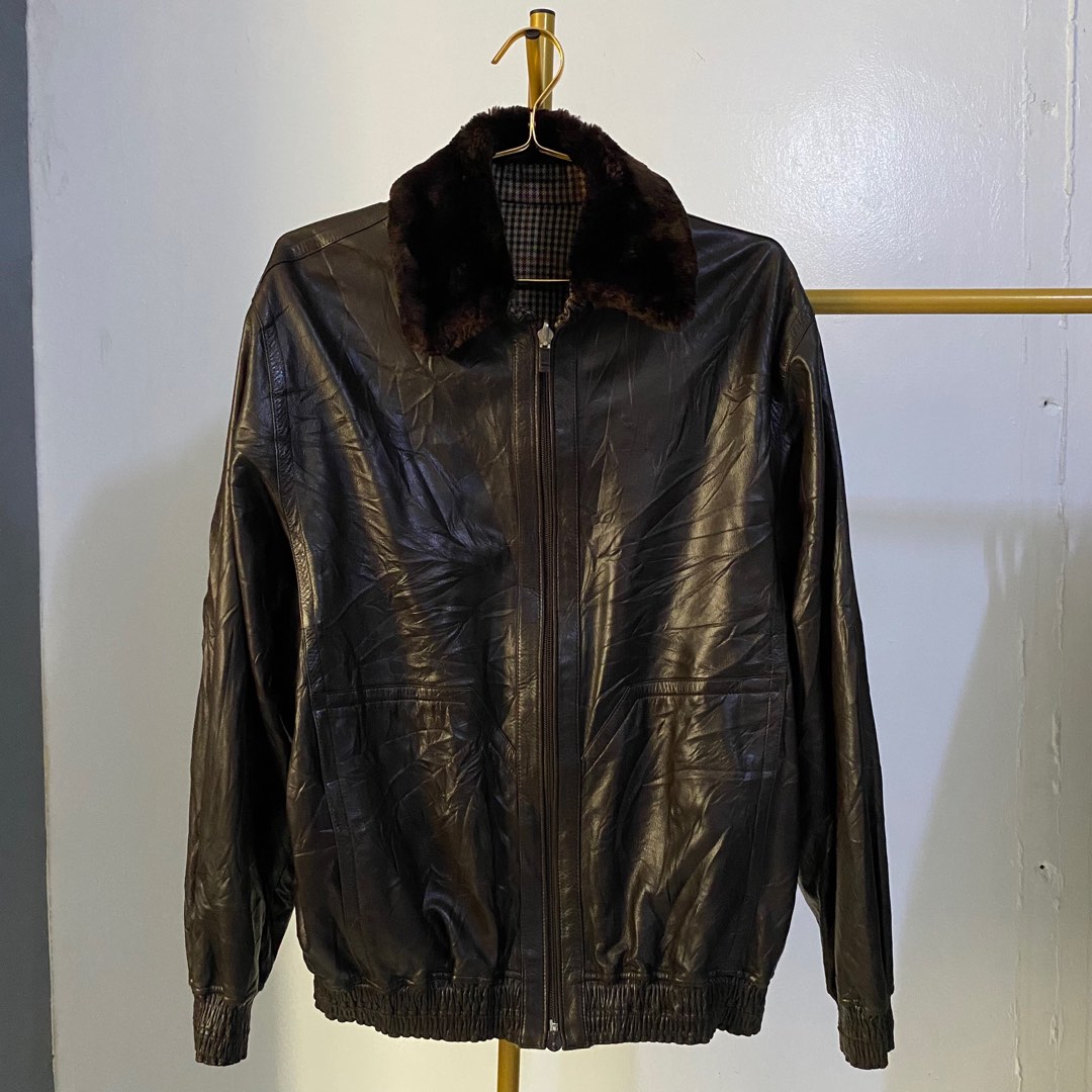 Zilli Leather Bomber Jacket Men's, Men's Fashion, Coats, Jackets and ...