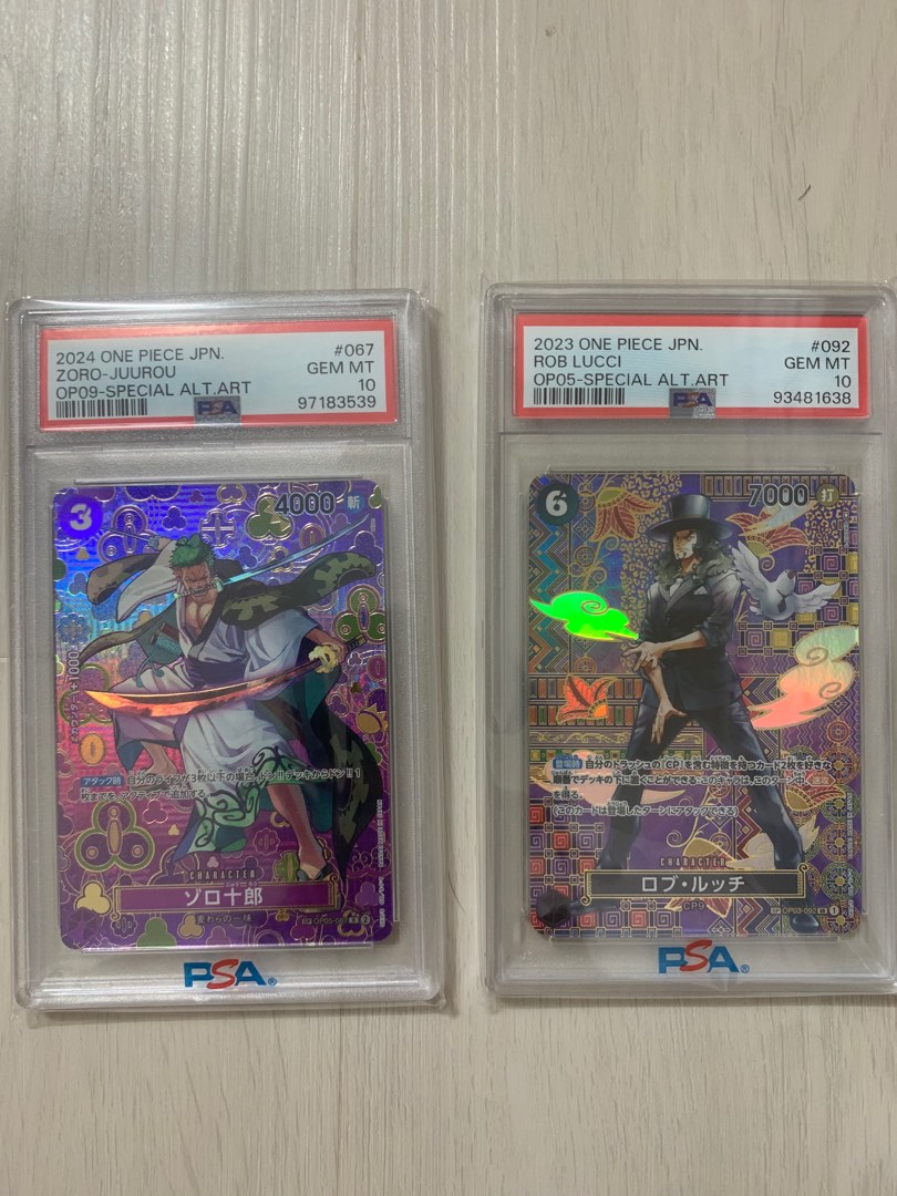 Zoro SP and Rob lucci SP PSA 10, Hobbies & Toys, Toys & Games on Carousell
