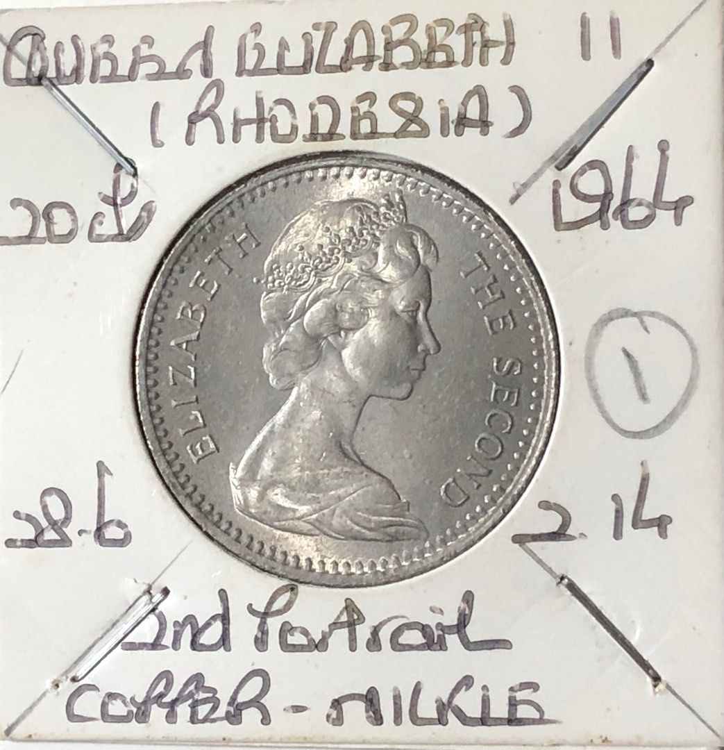 ( Coins ) 20 Cents 1964 ( UNC ) Rhodesia / Queen Elizabeth II, Hobbies & Toys, Collectibles ...
