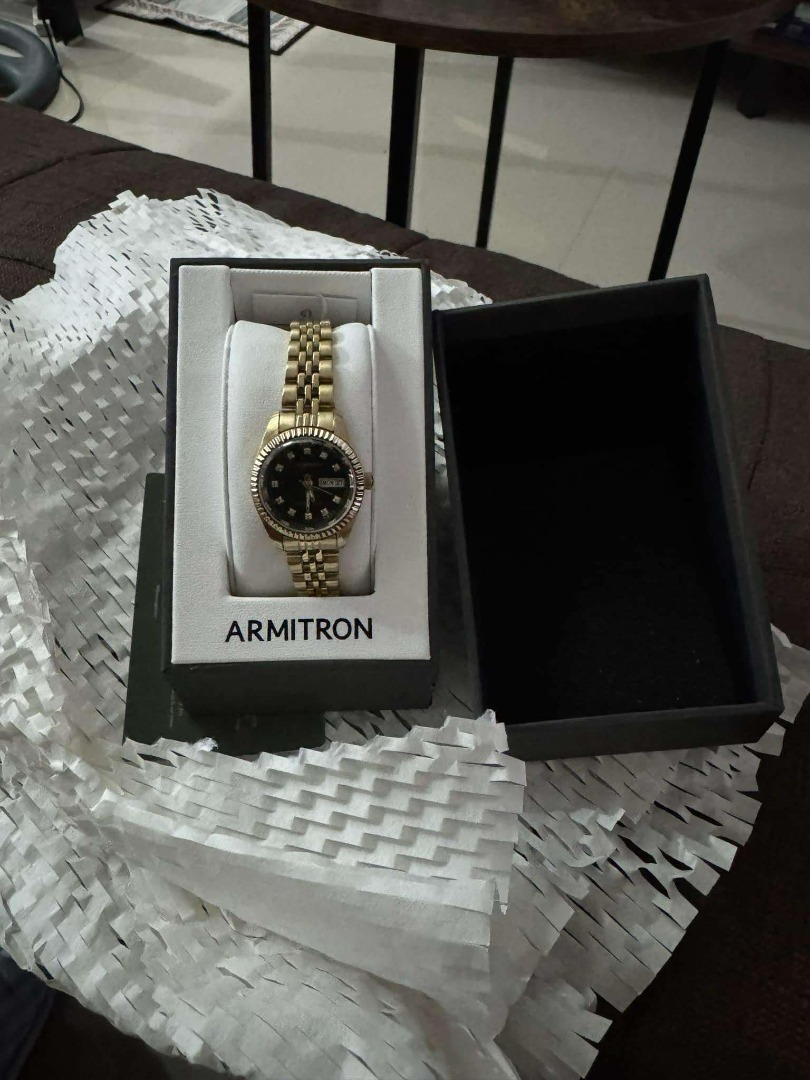Armitron Goldhardware black dial Rolex Dupe, Luxury, Watches on Carousell