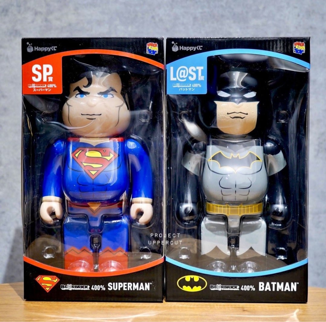 (BUNDLE Set) Bearbricks Batman Superman Kuji 400% be@rbrick not 1000% ...