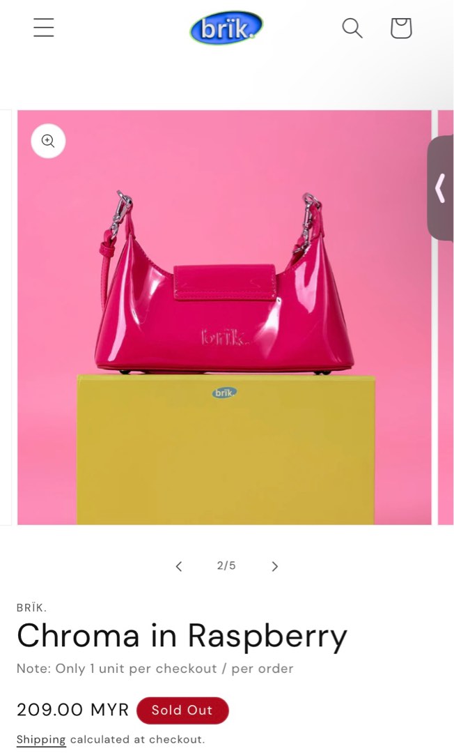 Brand New Brik Chroma Shoulder Bag in Raspberry brik, Women's Fashion ...