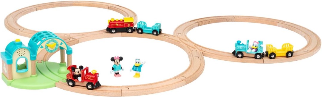 BRIO 32292 Disney Mickeys Deluxe Wooden Railway Set, Hobbies & Toys ...