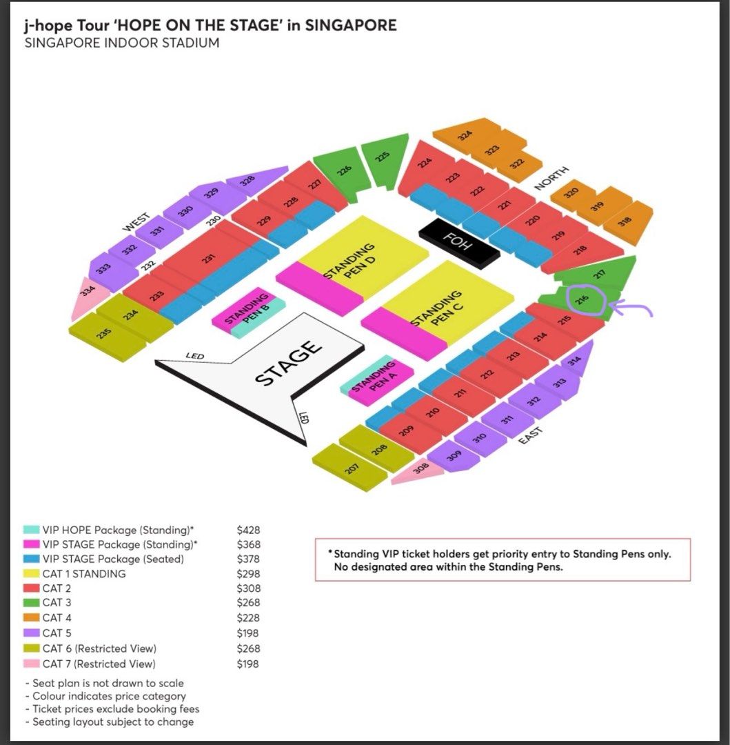 [CAT 3, Section 216] j-hope Tour 'HOPE ON THE STAGE' in SINGAPORE, Tickets & Vouchers, Event ...