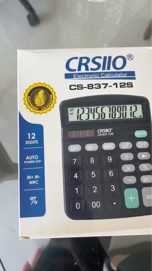 CRSIIO CS-837-12S Electronic Calculator, Computers & Tech, Office ...