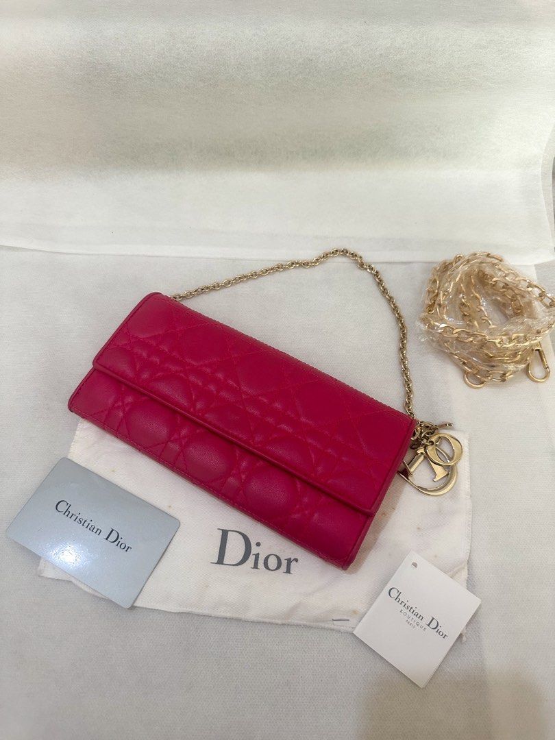 Dior wallet on chain woc ghw Muat pro max tas auth preloved, Barang ...
