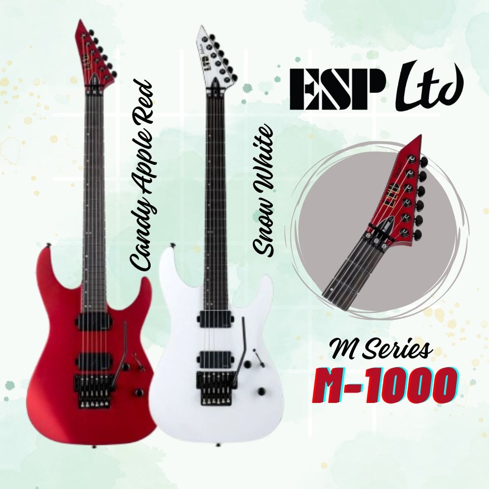 ESP LTD M-1000 M Series Electric Guitar - Candy Apple Red / Snow White ...