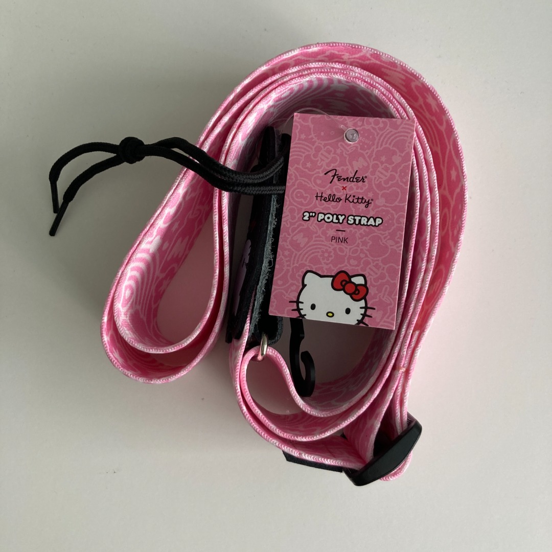 FENDER x HELLO KITTY Guitar Strap Pink, Hobbies & Toys, Music & Media ...