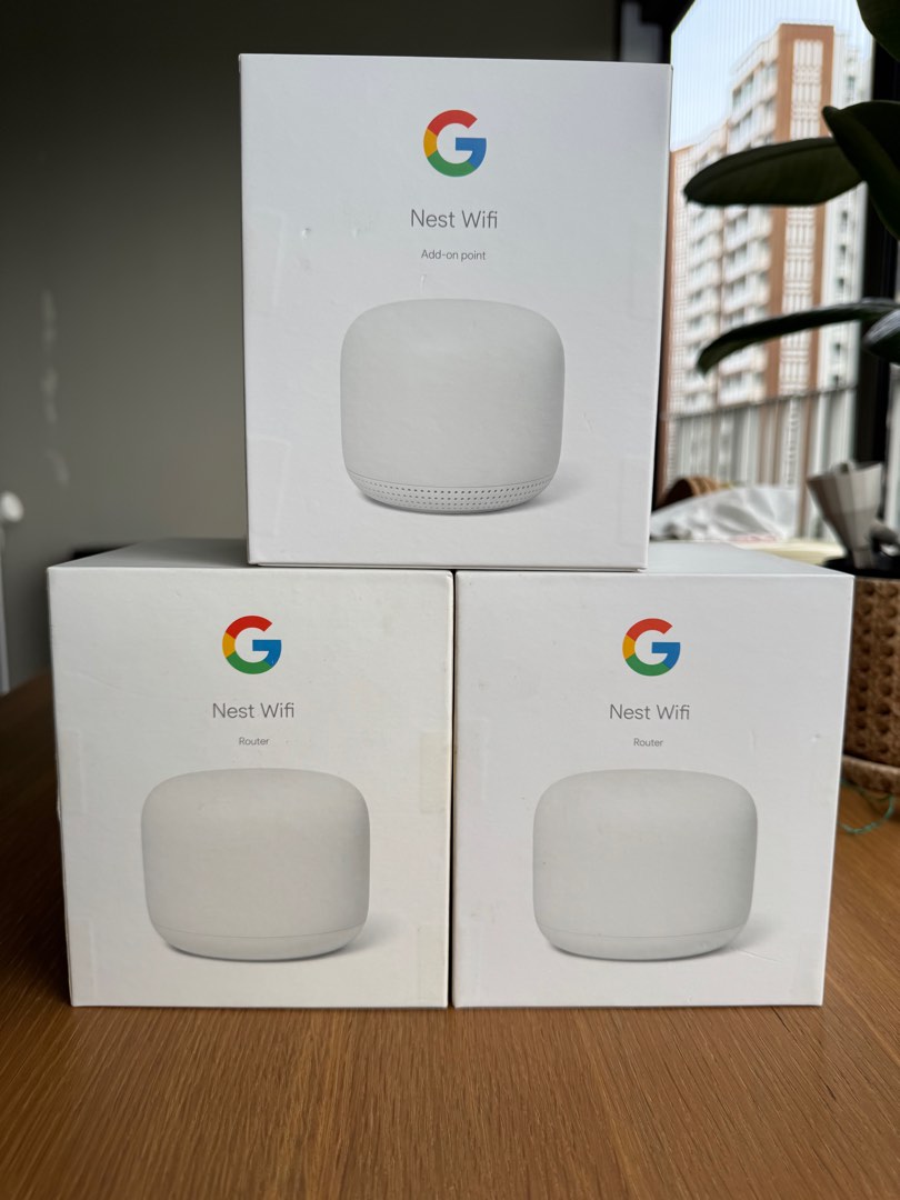 Google nest wifi set (2 routers + 1 add-on point), Computers & Tech, Parts & Accessories ...