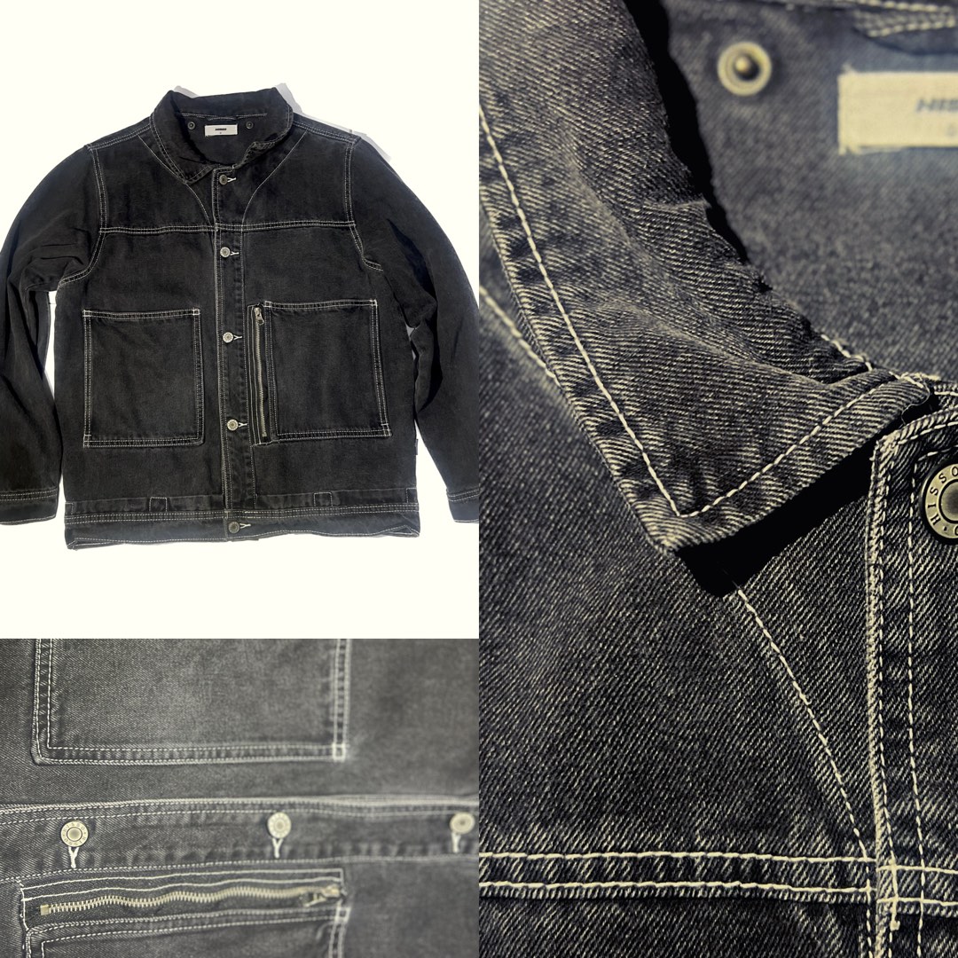 HISSO Stitched Denim Jacket, Women's Fashion, Coats, Jackets and ...