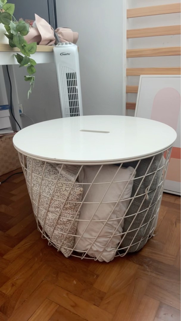 IKEA White Storage Table with Lid, Furniture & Home Living, Furniture ...