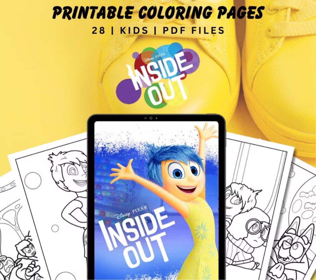 Inside Out Coloring Book (Printable), Hobbies & Toys, Books & Magazines ...
