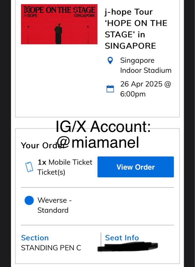 j-Hope Tour On The Stage in Singapore, Tickets & Vouchers, Event ...
