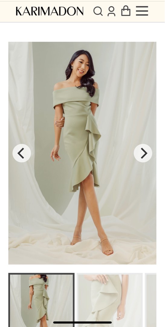 Karimadon Frances Dress (Sage Green), Women's Fashion, Dresses & Sets, Dresses on Carousell