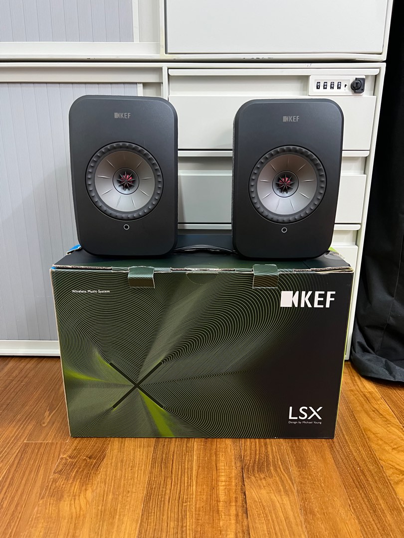 KEF Black LSX bookshelf Speakers Wireless Bluetooth Spotify, Audio, Soundbars, Speakers ...