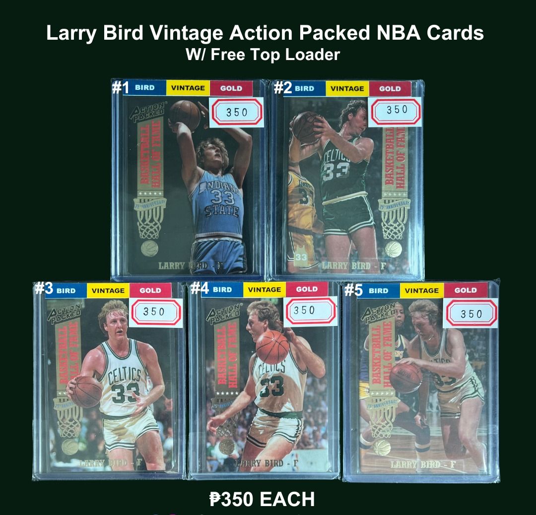 Larry Bird Vintage Action Packed NBA Cards W/ Free Top Loader, Hobbies ...