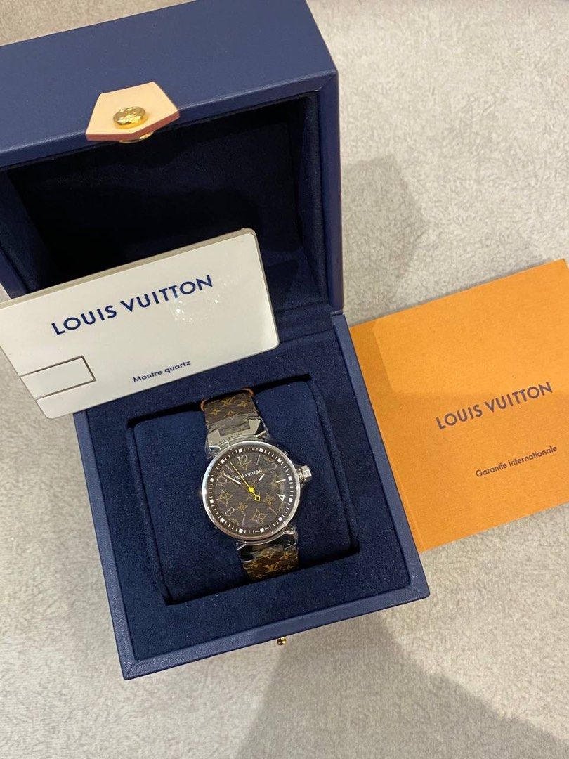 LOUIS VUITTON LADY TAMBOUR MONOGRAM 34MM QUARTZ WATCH, Luxury, Watches ...