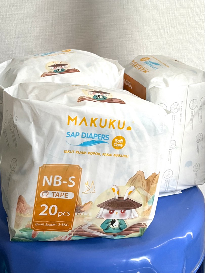 Makuku SAP diapers tape size NB S popok bayi, Bayi & Anak, Lainnya di ...