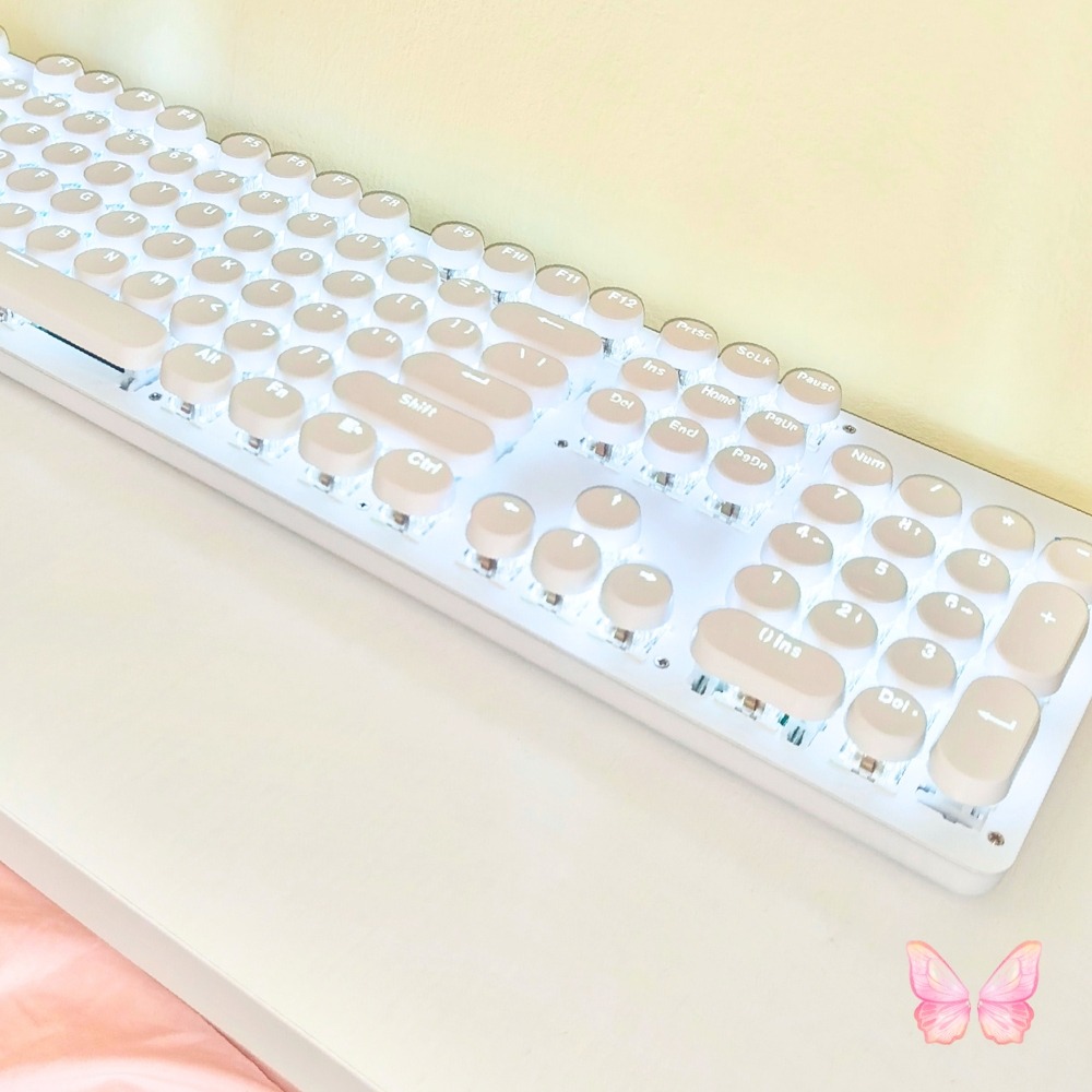 Mechanical Keyboard Aesthetic Neon Light Blue Cap Clicky Gaming ASMR Wireless, Computers & Tech ...