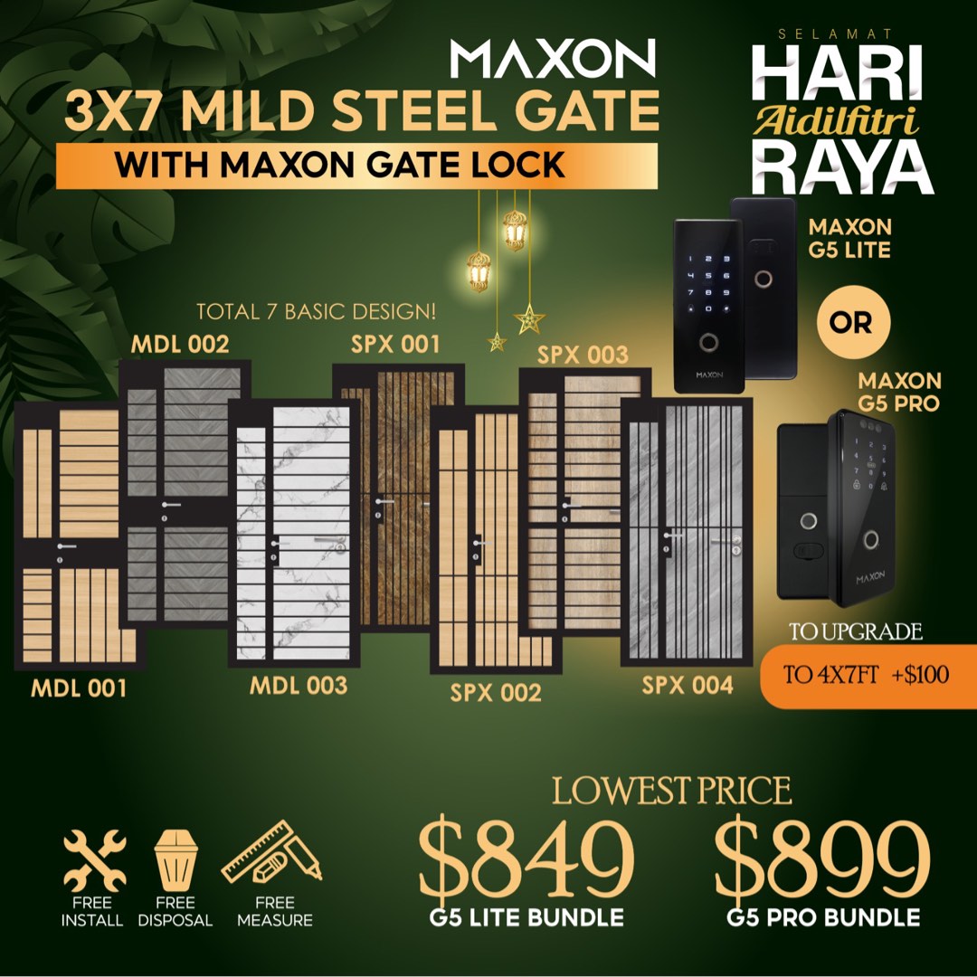 MILD STEEL GATE WITH DIGITAL LOCK, Furniture & Home Living, Security ...