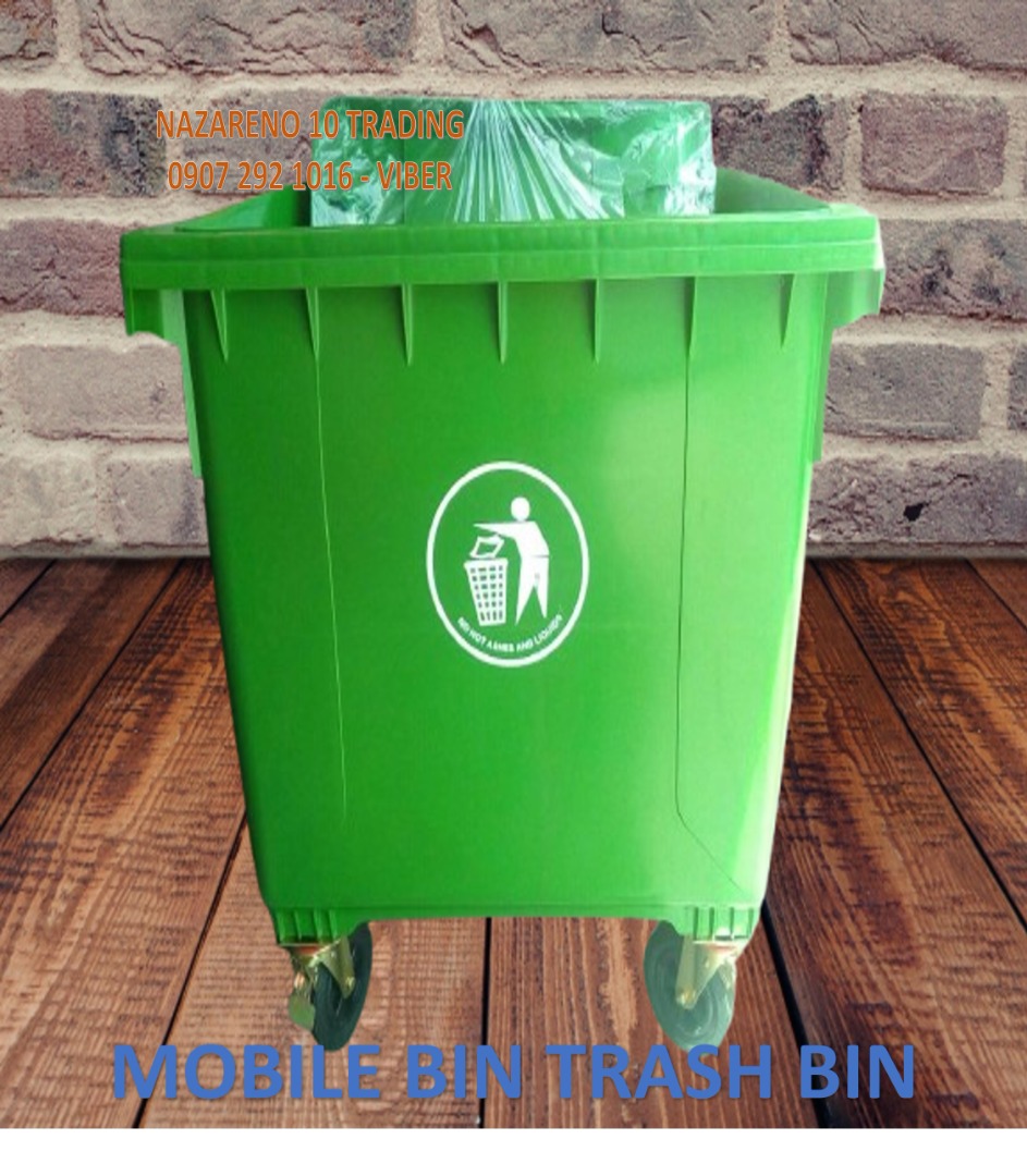 Mobile bin trash bin w/wheels 1100Liters 785, Furniture & Home Living ...
