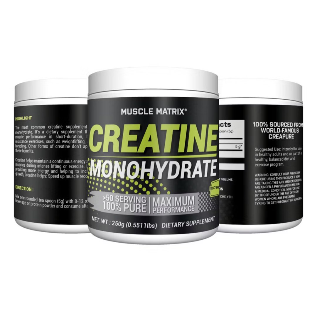 Muscle Matrix Creatine Monohydrate (250g) - Unflavored Halal, Health ...