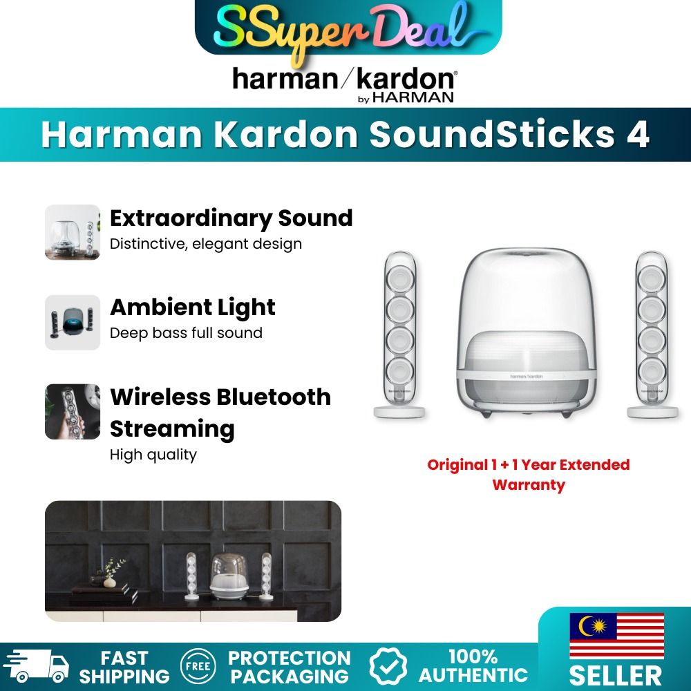 (MY Original) Harman Kardon SoundSticks 4 Iconic Wireless Bluetooth ...
