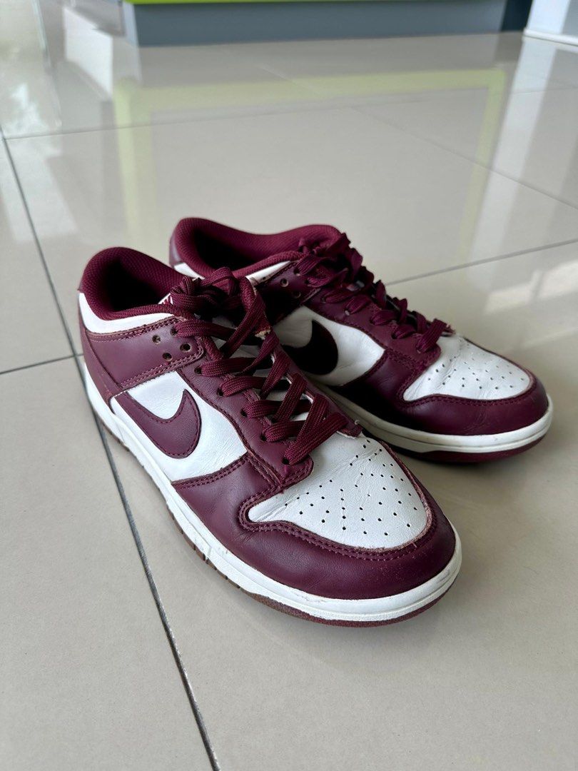 Nike Dunk Low Maroon, Women's Fashion, Footwear, Sneakers on Carousell