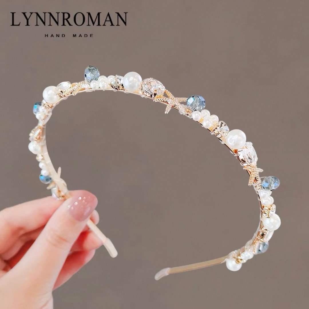 Ocean theme headband sea stars pearl hair band accessories for mermaid ...