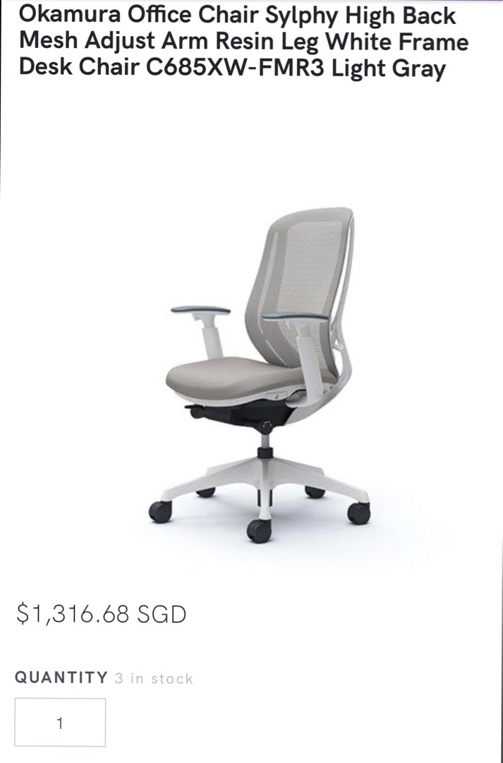 Okamura office chair, Furniture & Home Living, Furniture, Chairs on ...