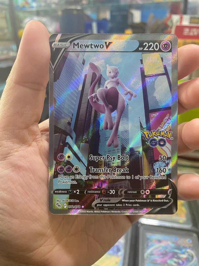 Pokemon Card - Mewtwo V Ultra Rare Pokemon GO 072/078, Hobbies & Toys, Toys & Games on Carousell