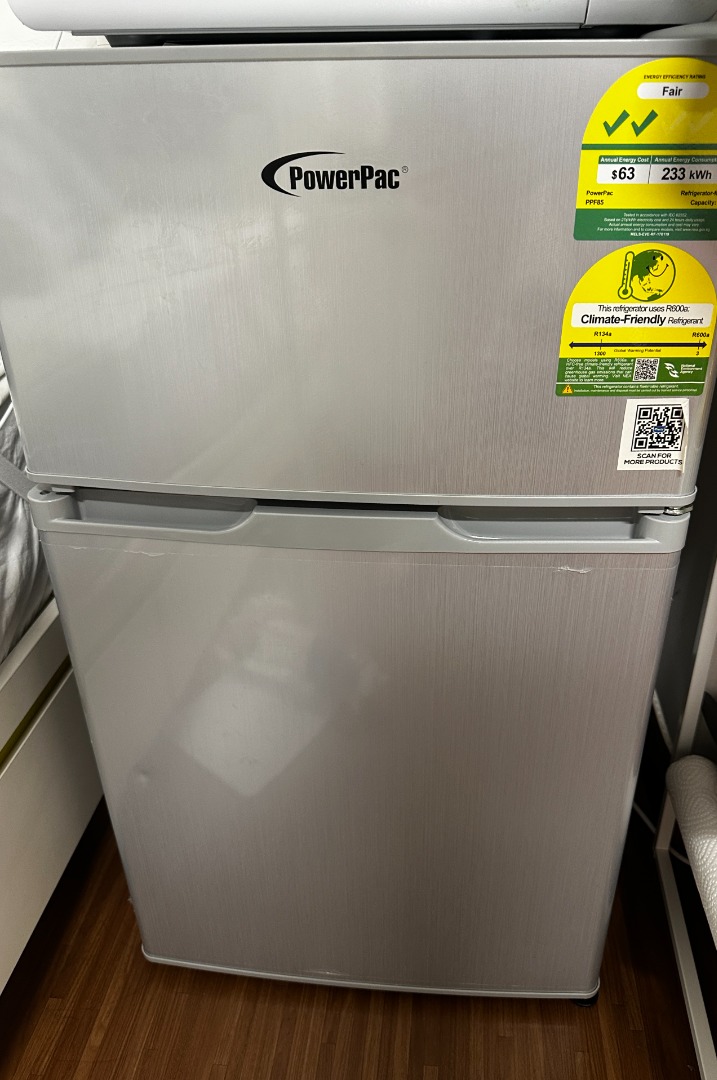 PowerPac Mini Bar Fridge 71L 2 Door with Freezer, TV & Home Appliances ...