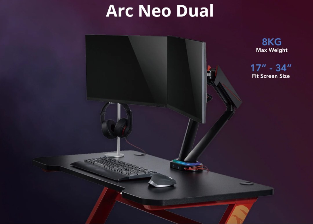 PRISM+ ARC NEO Dual Monitor Arm, Computers & Tech, Parts & Accessories ...