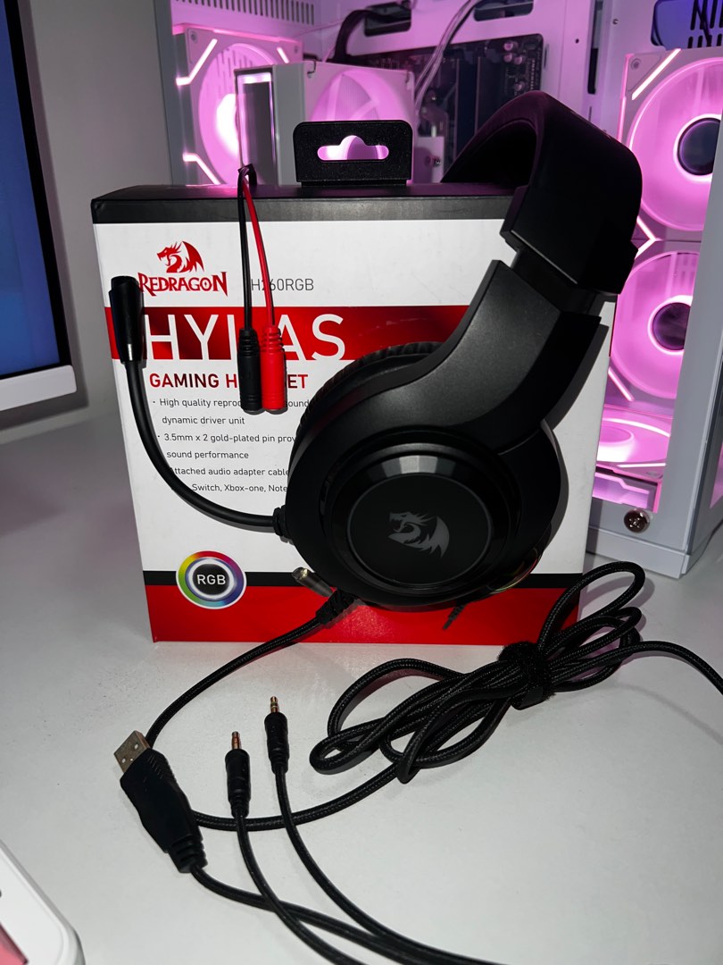 Red dragon Hylas Gaming Headset RGB, Audio, Headphones & Headsets on ...