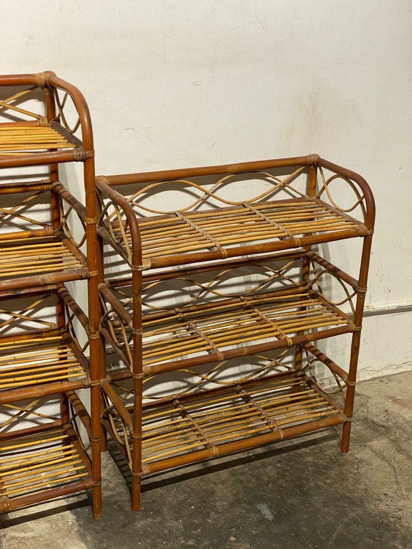 Set of Rattan Shoe Rack, Furniture & Home Living, Furniture, Shelves ...