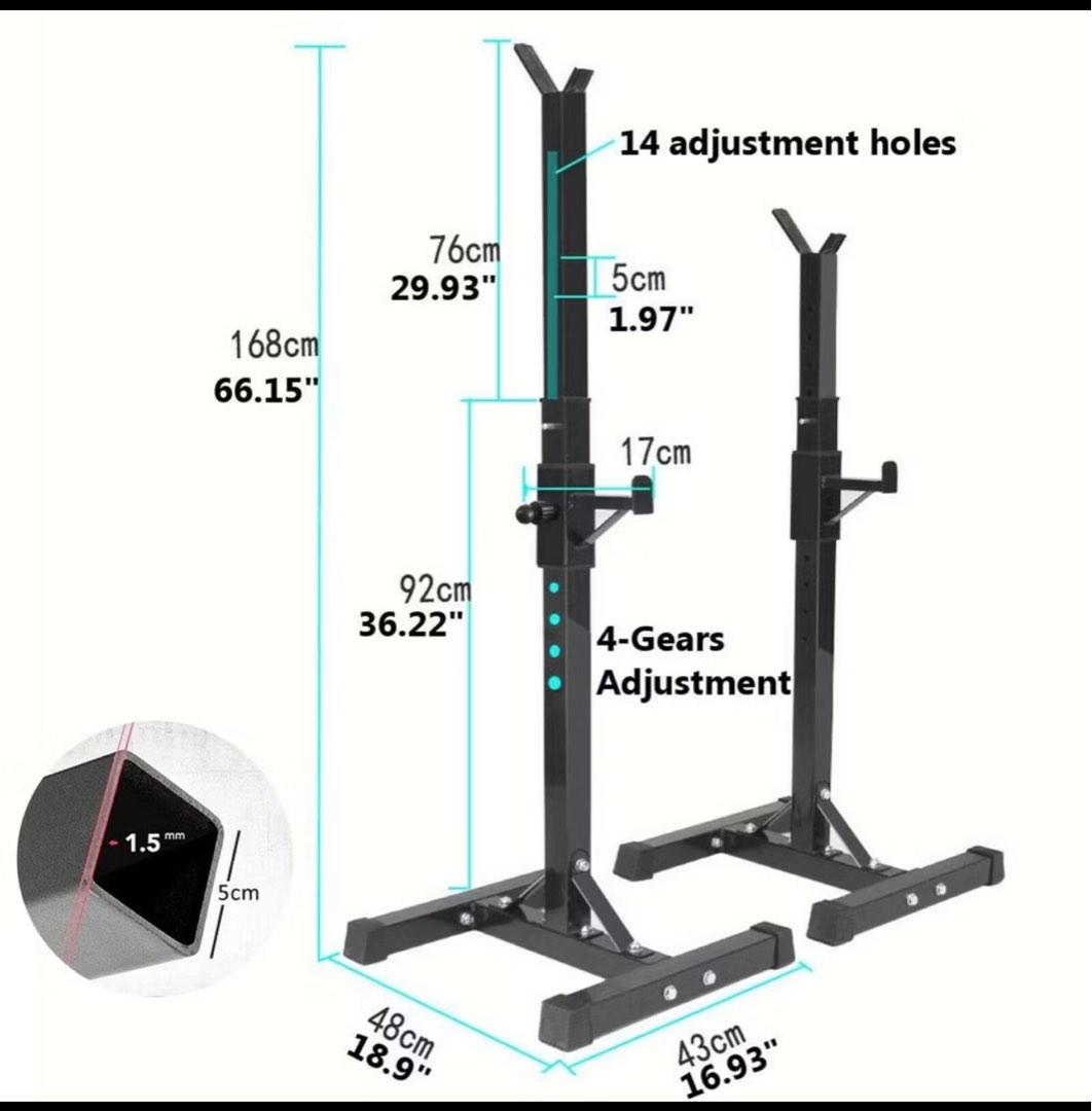 Squat Rack Barbell Stand Weightlifting (Pair), Sports Equipment ...