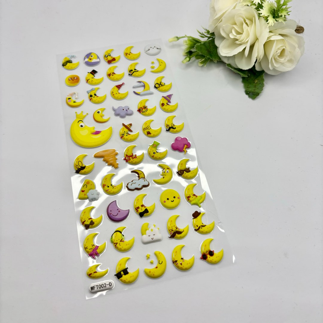 Sticker 3D Timbul Puffy Moon Bulan Lucu | Sticker Deco Journaling ...