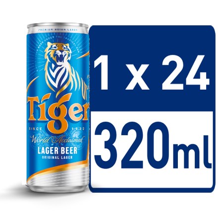 Tiger Beer 320ml x 24 cans, Food & Drinks, Alcoholic Beverages on Carousell
