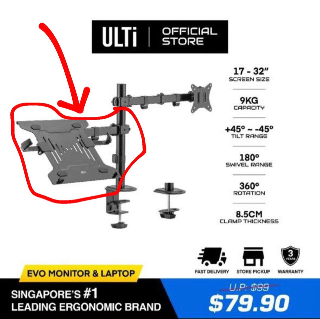 Ulti Laptop Arm, Computers & Tech, Parts & Accessories, Computer Parts ...