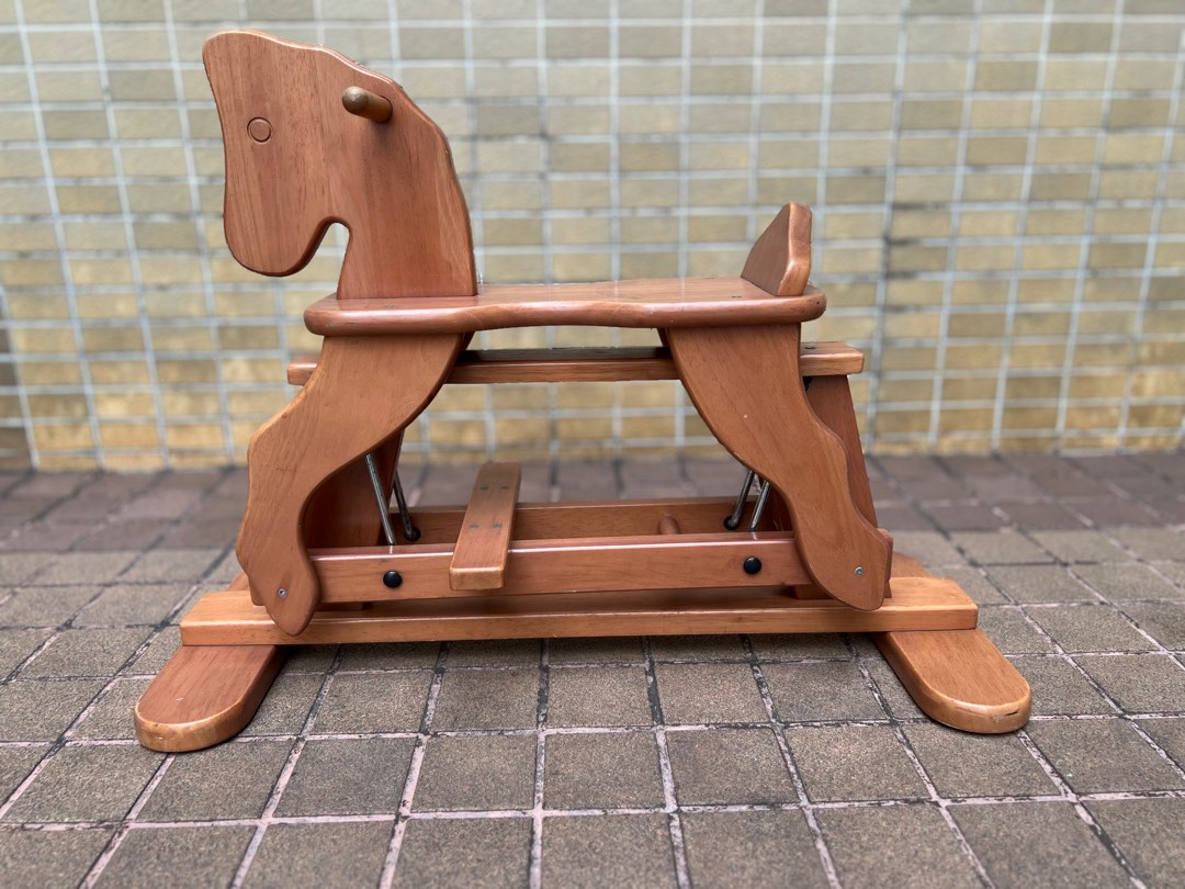 Vintage solid wood rocking horse glider, Hobbies & Toys, Toys & Games ...