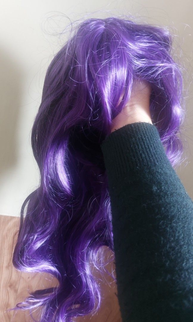 Violet Purple Long Wavy Premium Hair Wig | Cosplay, Party, Costume ...
