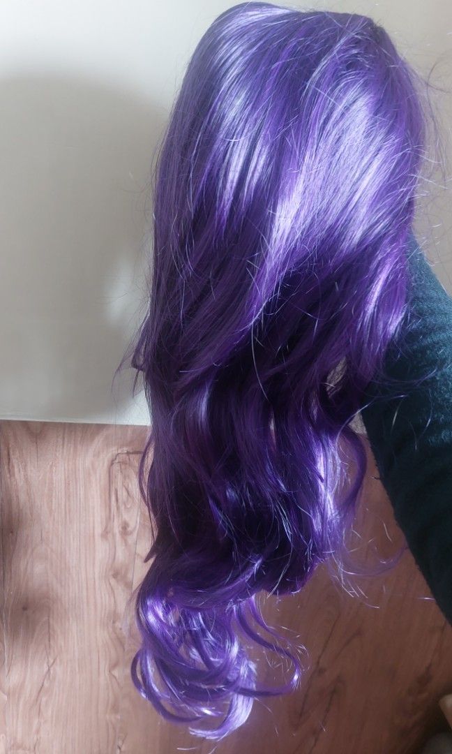 Violet Purple Long Wavy Premium Hair Wig | Cosplay, Party, Costume ...