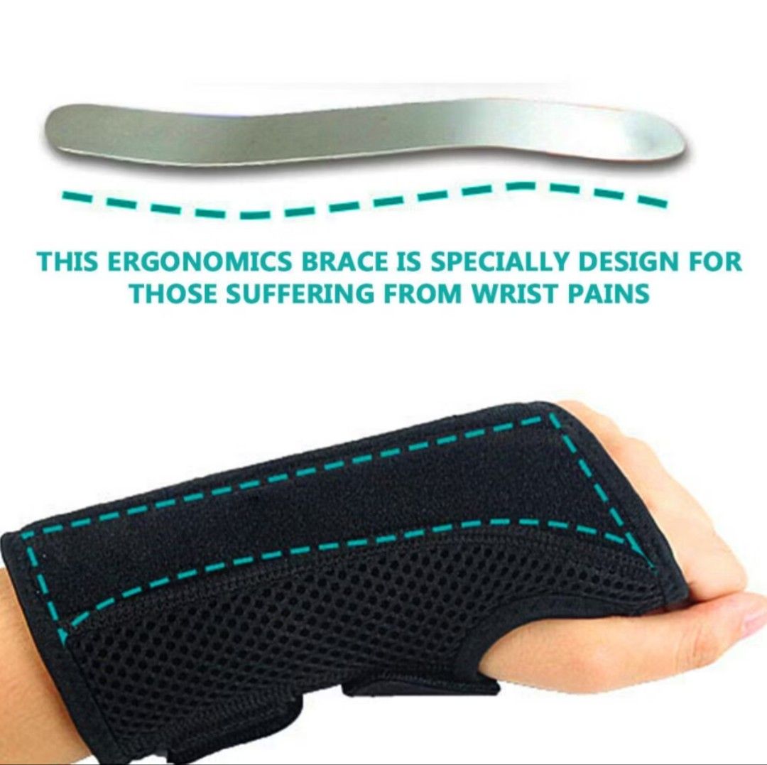Wrist brace splint with metal plate hand guard support, Health ...