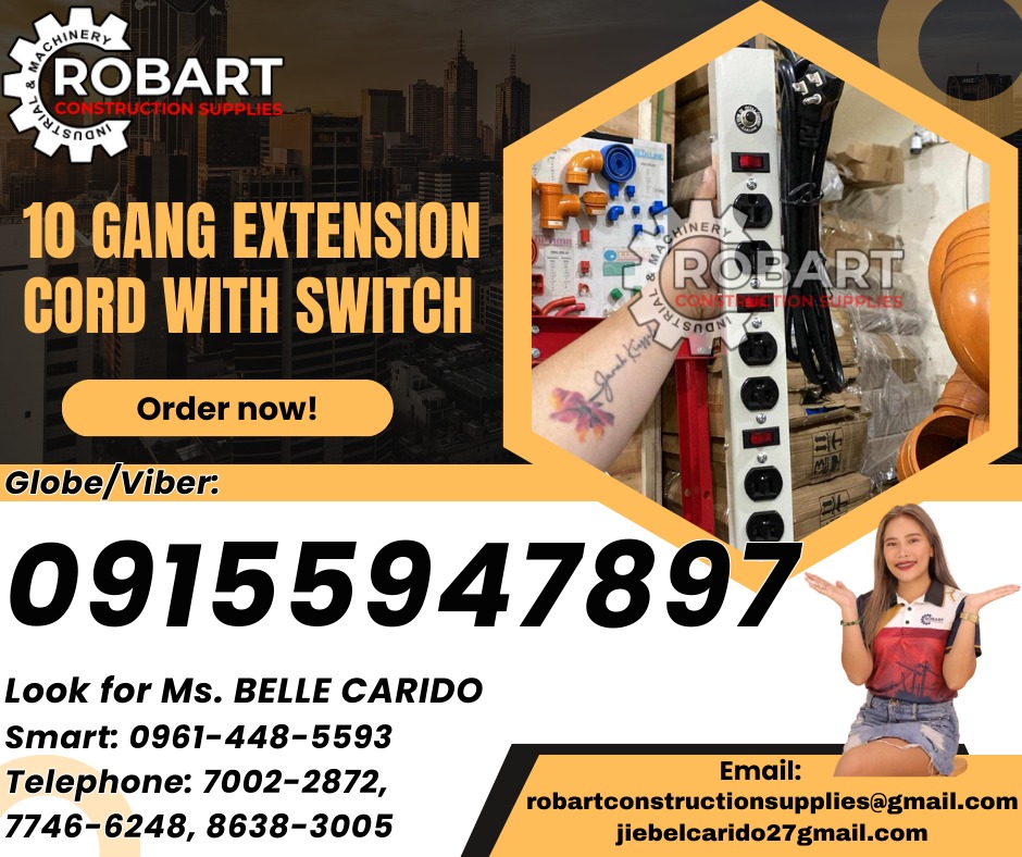 10 Gang Extension Cord with Switch, TV & Home Appliances, Electrical ...