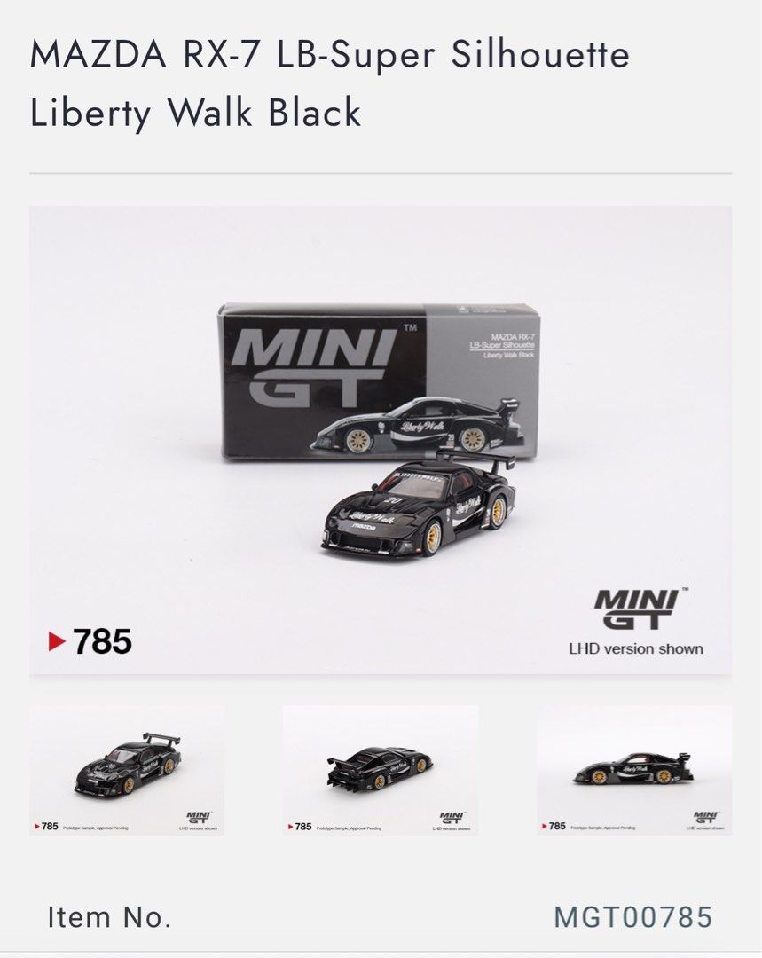 1/64 pre order MINI GT MAZDA RX-7 LB-Super Silhouette Liberty Walk ...