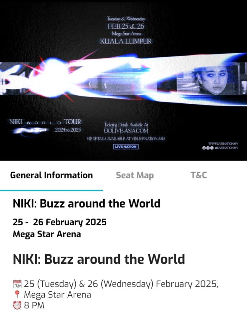 25 February - NIKI Buzz Tour, Tickets & Vouchers, Event Tickets on ...