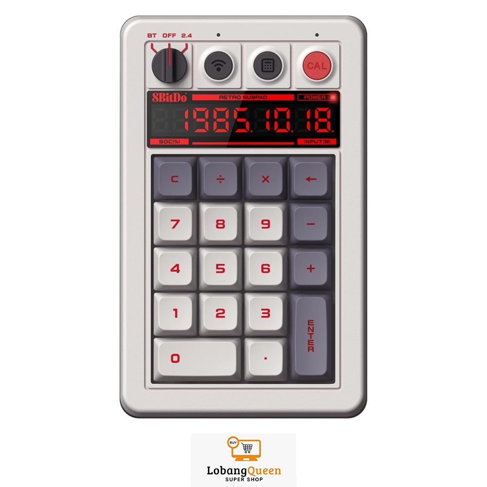 8BitDo Retro 18 Mechanical Numpad, Supports Calculator Mode, Bluetooth/2.4G/Wired Numpad for ...