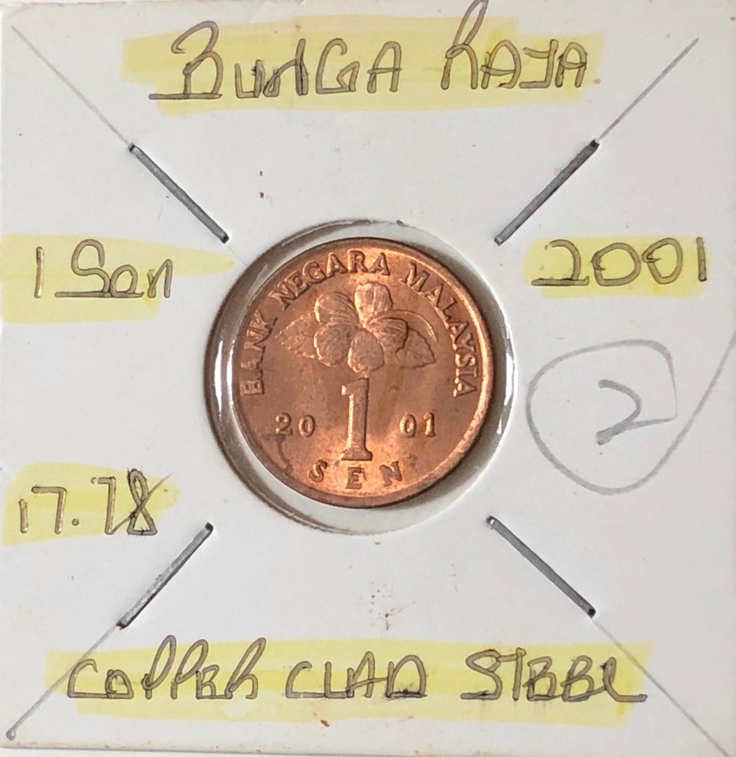 ( Syiling ) 1 Sen 2001 ( UNC ) Malaysia Bunga Raya, Hobbies & Toys ...