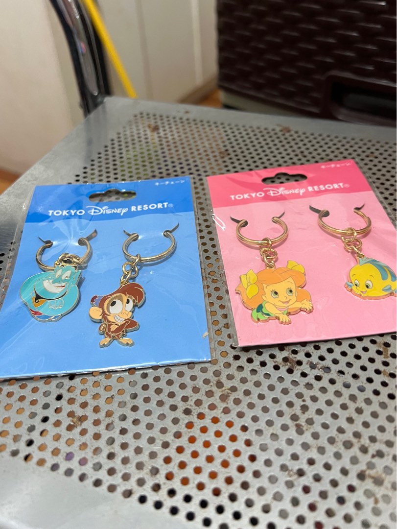 AUTHENTIC Tokyo Disney Resort The Little Mermaid & Aladdin Keychains ...