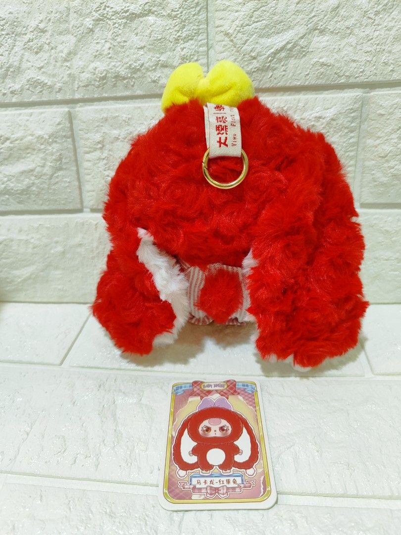 Baby Three Macaron V2 red rabbit with crying eyes keychain plushies ...